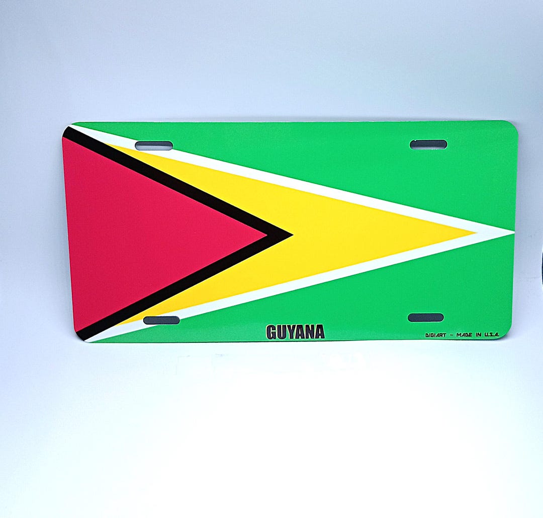 GUYANA GUYANESE FLAG Metal Car License Plate Auto Tag - Etsy