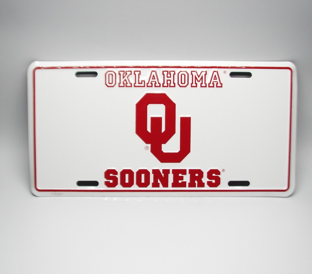 Officially Licensed OKLAHOMA SOONERS 3D EMBOSSED Metal Car Novelty ...