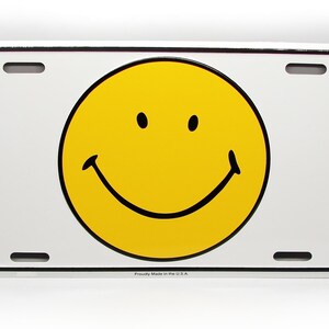 SMILEY EMOJI Happy Face 3D EMBOSSED Metal Car Novelty License Plate ...