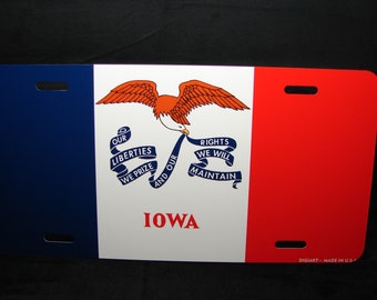 Iowa State Flag License Plate IA Official Flag Symbol Auto Tag 6x12 ...