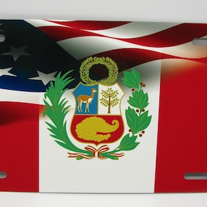 PERU FLAG AMERICAN Flag Metal Car Novelty License Plate Auto Tag ...