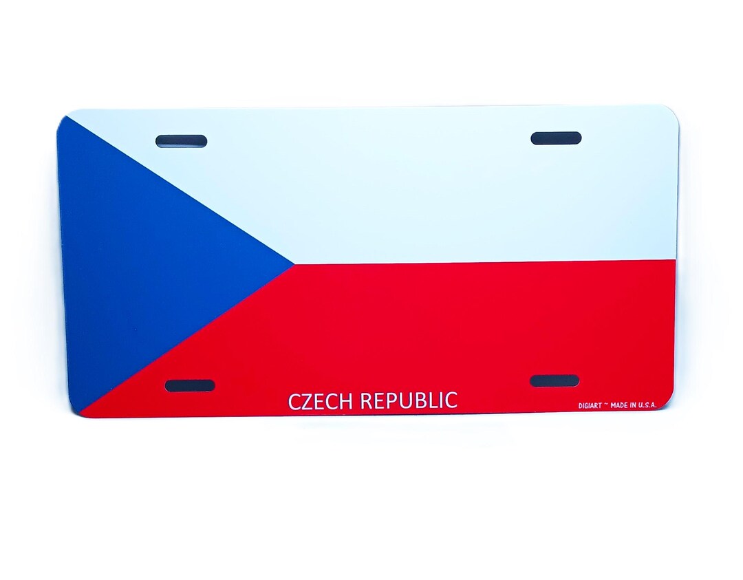 CZECH REPUBLIC FLAG Metal Car Novelty License Plate Auto Tag. Czechia ...