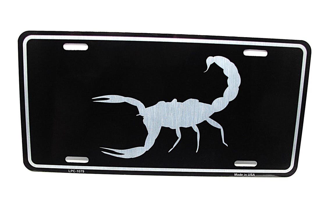 SCORPION Black Brushed Metal Car Novelty License Plate Auto Tag - Etsy