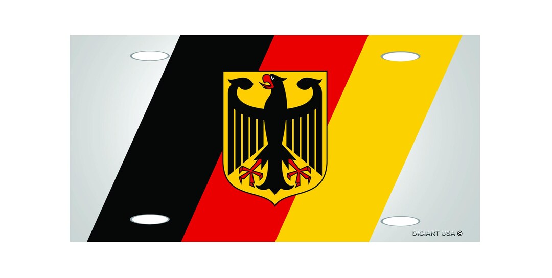 GERMAN GERMANY Flag Metal Car NOVELTY License Plate Auto Tag ...