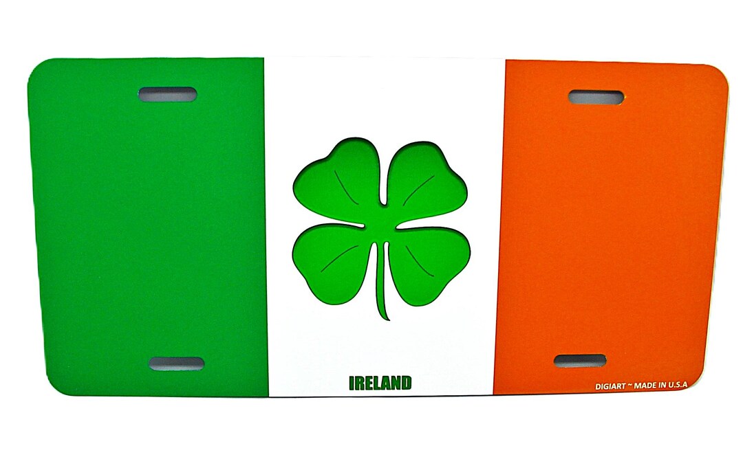 IRISH FLAG SHAMROCK Metal Car Novelty License Plate Auto Tag. Ireland ...