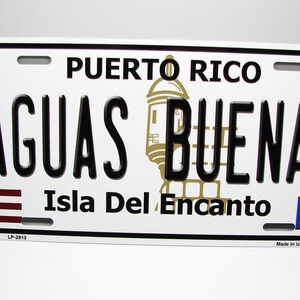 AGUAS BUENAS Puerto Rico Isla Del Encanto Metal Car Novelty License ...
