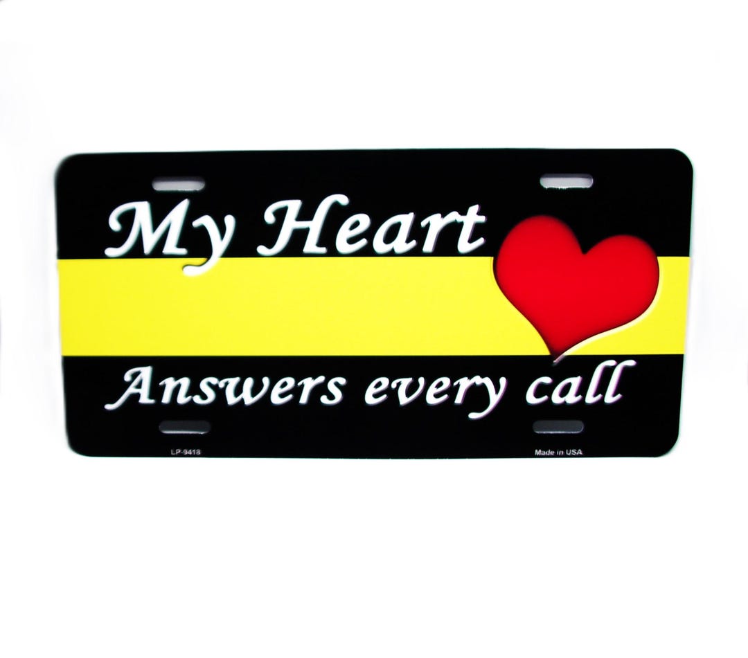 Thin YELLOW or Gold Line Dispatchers Call Takers Metal Car Novelty ...