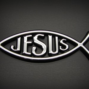 CHRISTIAN JESUS FISH Religious 3D Emblem Sticker Decal for Cars and ...