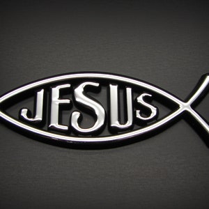 CHRISTIAN JESUS FISH Religious 3D Emblem Sticker Decal for Cars and ...