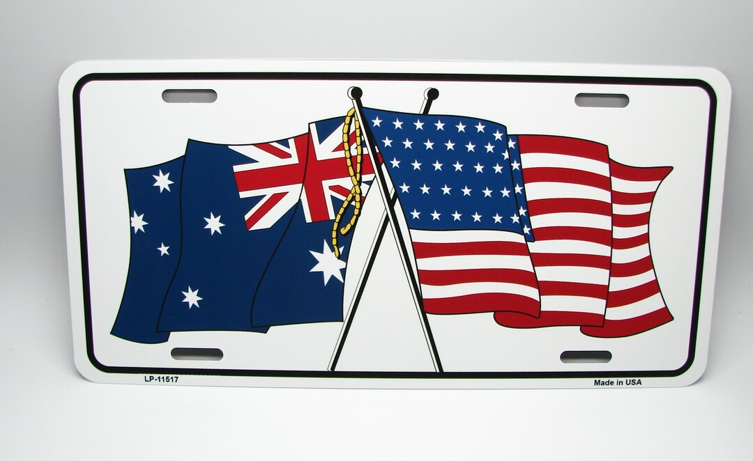 AUSTRALIA, AUSTRALIAN, AUSSIE Flag American Flag Metal Car Novelty ...