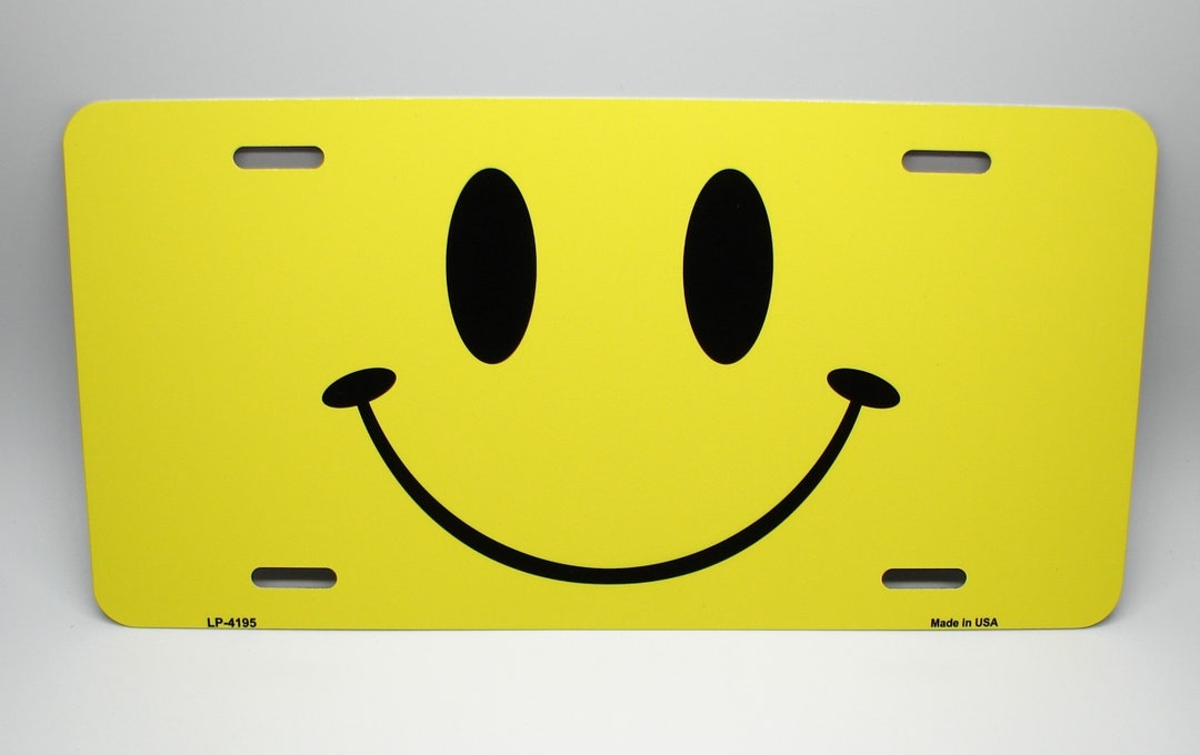 SMILEY Emoji HAPPY FACE Emoticon Metal Car License Plate Auto - Etsy