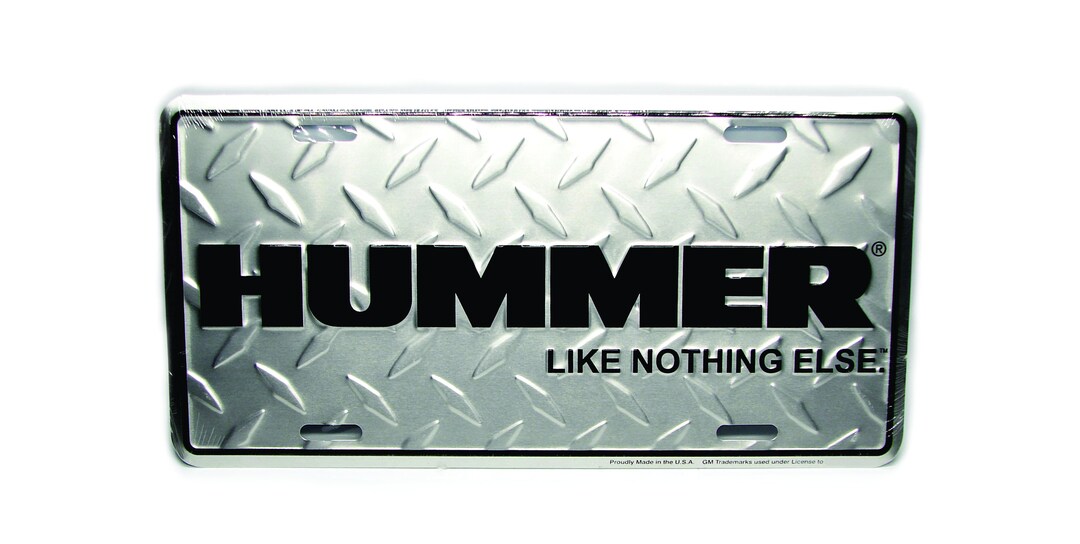 GM HUMMER Emblem 3D EMBOSSED Metal Car Novelty License Plate Auto Tag ...