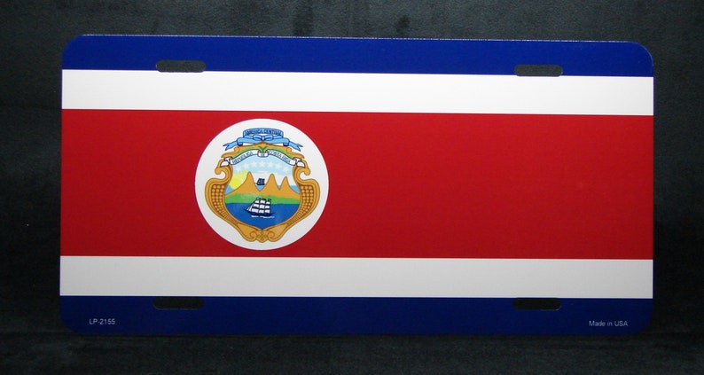 COSTA RICA FLAG Costa Rican Flag Metal Car License Plate Auto - Etsy