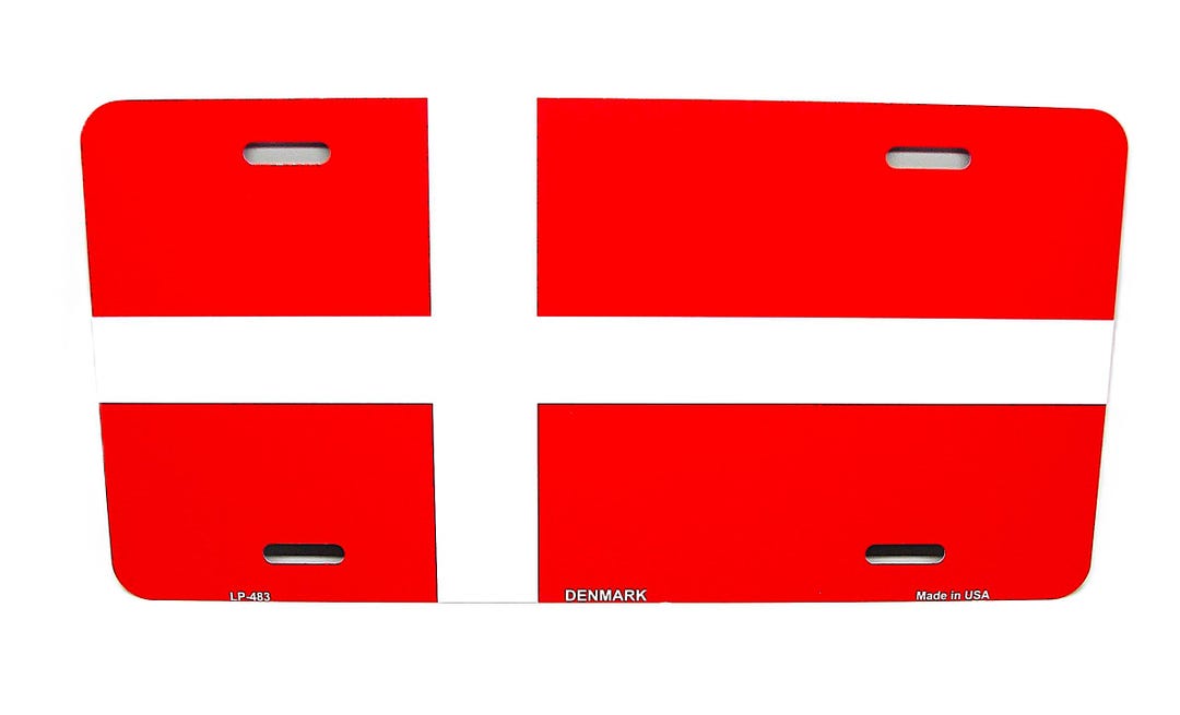 DENMARK FLAG Metal Car Novelty License Plate Auto Tag. DANISH Flag Car ...