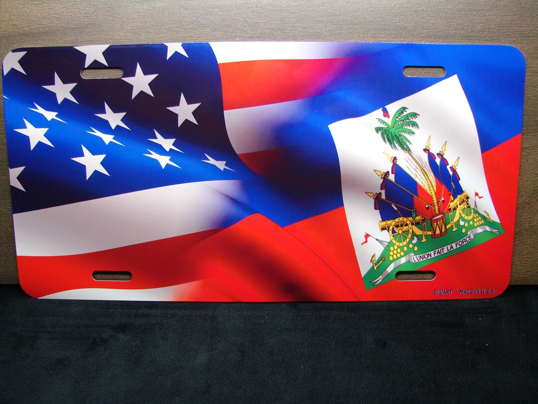HAITI HAITIAN FLAG American Flag Metal Car License Plate Auto - Etsy ...