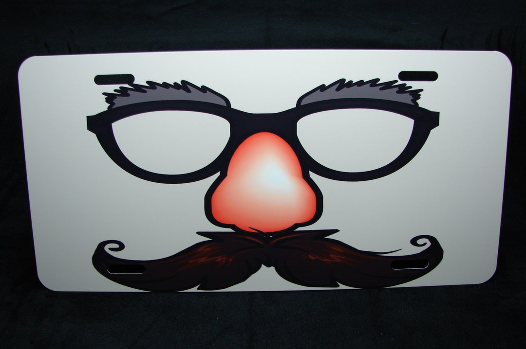 GROUCHO GLASSES Fuzzy Nose Mustache Mask DISGUISE Undercover Car Metal ...