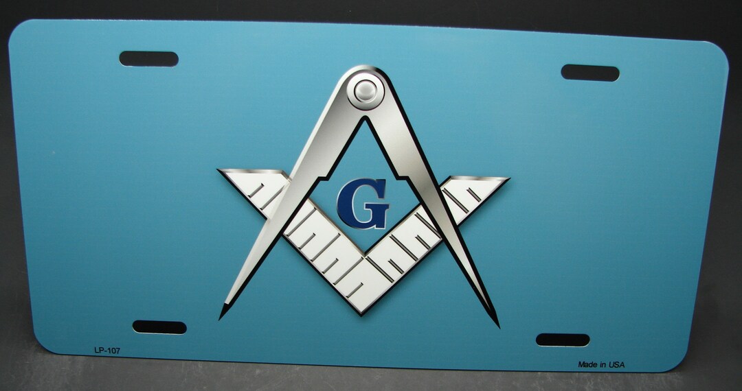 MASONIC FREEMASON Metal Car Novelty License Plate. MASON Logo Car ...