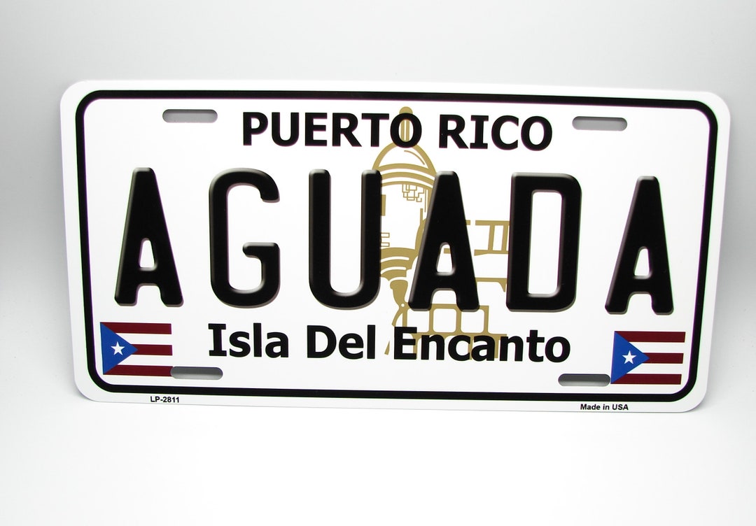 AGUADA PUERTO RICO Isla Del Encanto Metal Car Novelty License Plate ...