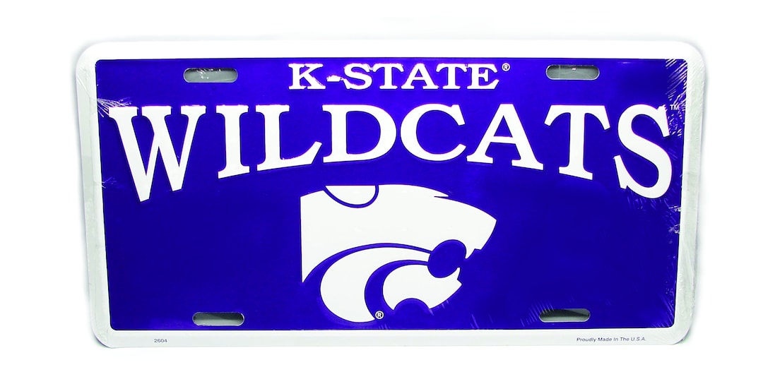 Officially Licensed KANSAS State WILDCATS 3D EMBOSSED Metal Car Novelty ...