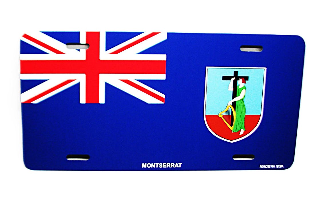 MONTSERRAT FLAG Metal Car Novelty License Plate Auto Tag - Etsy