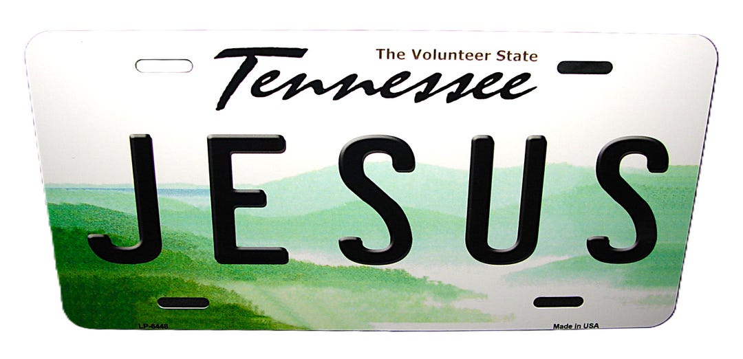 TENNESSEE State JESUS Metal Car Novelty License Plate Auto Tag ...
