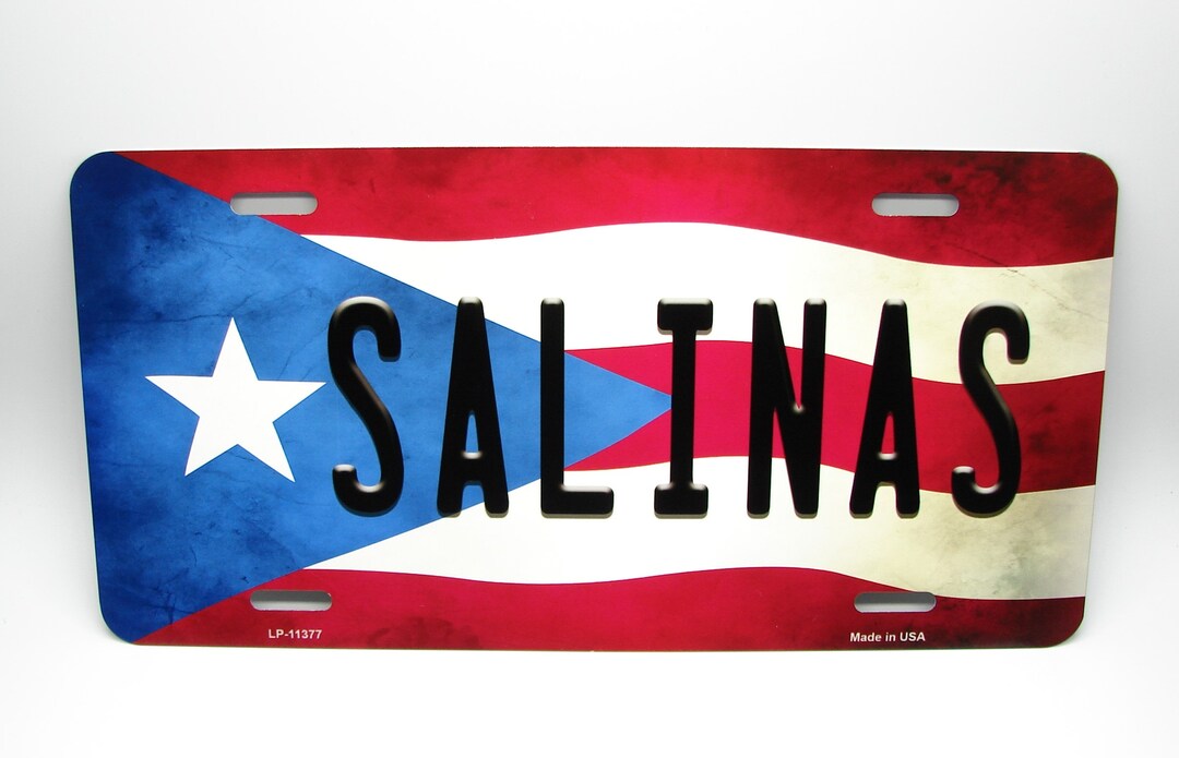 SALINAS PUERTO RICO Flag Metal Car Novelty License Plate Auto Tag ...