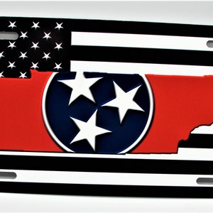 TENNESSEE STATE FLAG Map American Tactical Flag Metal Car Novelty ...