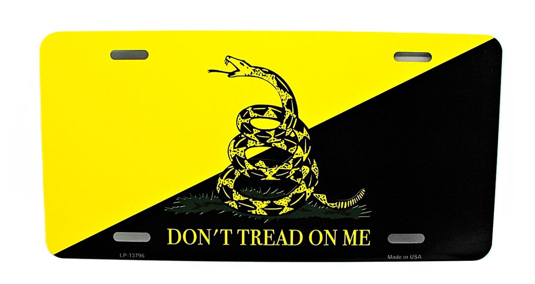 Don't Tread on Me Gadsden Flag Metal Car Novelty License Plate Auto Tag ...