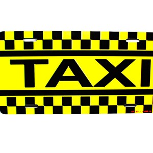 TAXICAB Metal Car Novelty License Plate Auto Tag. CABS, Taxis, Checkers ...