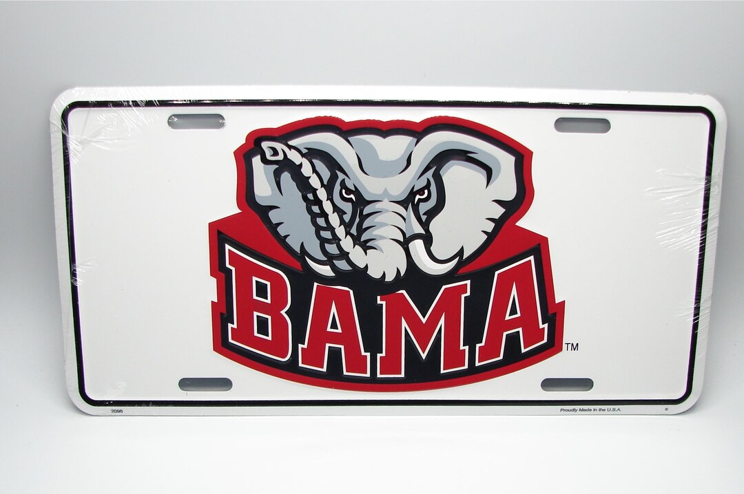 BAMA University of ALABAMA Crimson Tide 3D EMBOSSED Metal Car Novelty ...
