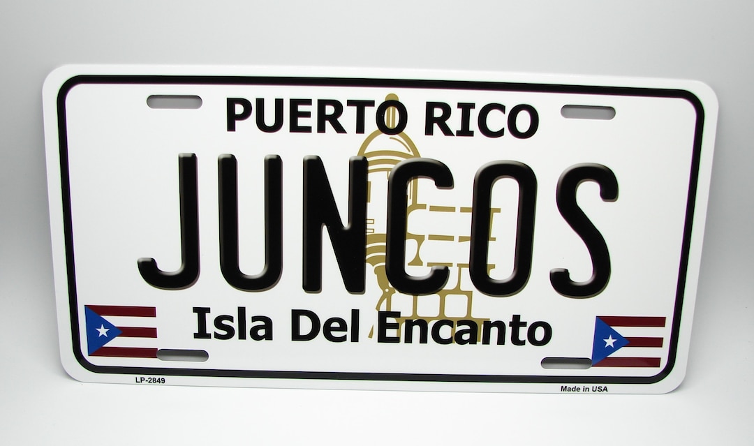 JUNCOS PUERTO RICO Isla Del Encanto Metal Car Novelty License Plate ...