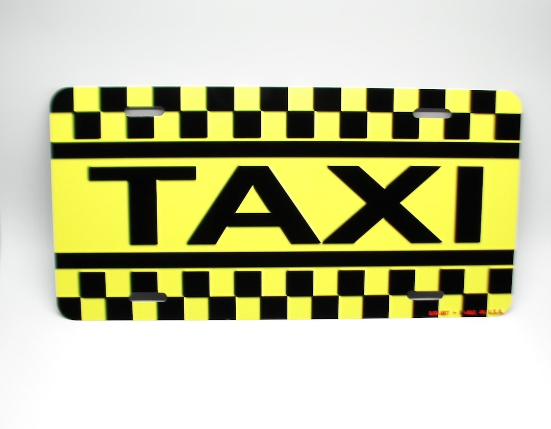 TAXICAB Metal Car Novelty License Plate Auto Tag. CABS, Taxis, Checkers ...