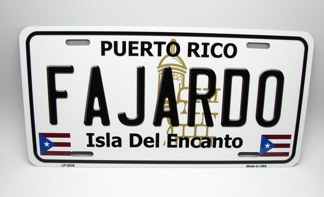FAJARDO PUERTO RICO Isla Del Encanto Metal Car Novelty License Plate ...