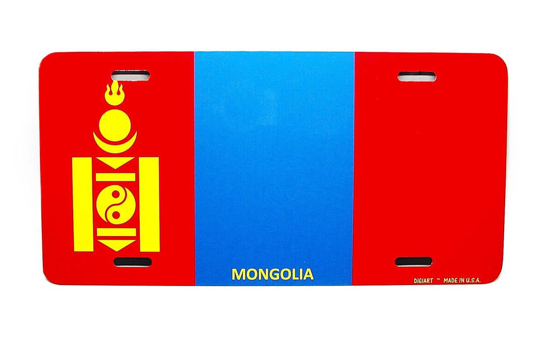 MONGOLIA MONGOLIAN FLAG Metal Car License Plate Auto Tag - Etsy