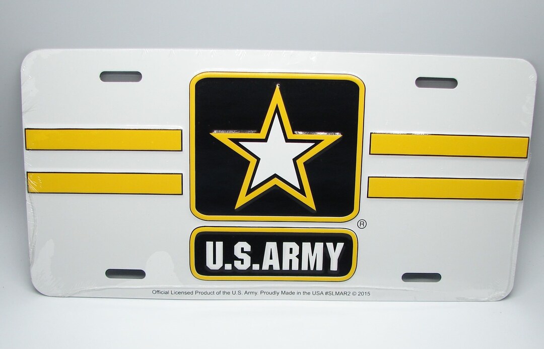 U.S. Army, United States Army Star 3D EMBOSSED Metal Car NOVELTY ...