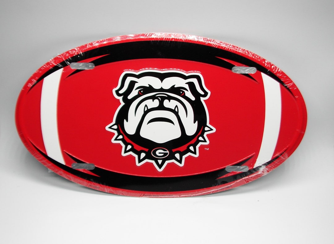 UGA University of Georgia Bulldogs 3D EMBOSSED Oval Football Shape ...