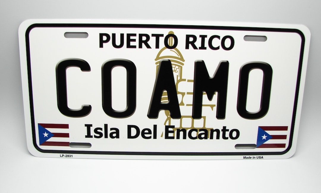 COAMO PUERTO RICO Isla Del Encanto Metal Car Novelty License Plate Auto ...