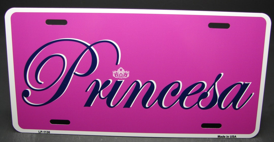 Princess Princesa DIVA Queen Metal Car License Plate Auto Tag - Etsy