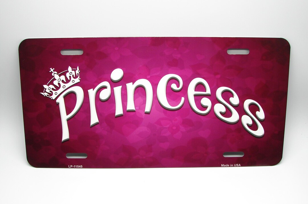 Princess Princesa DIVA Queen Metal Car Novelty License Plate Auto Tag ...