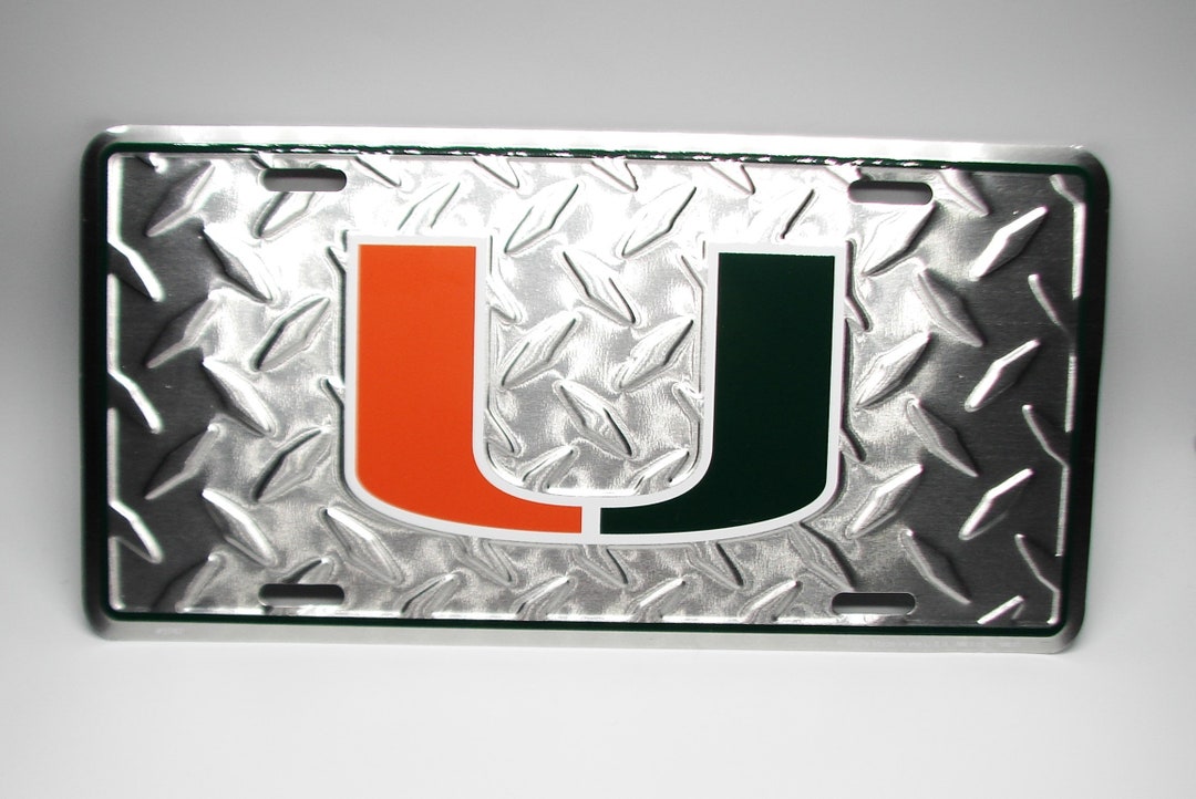 Officially Licensed UM University of Miami Hurricanes 3D EMBOSSED Metal ...
