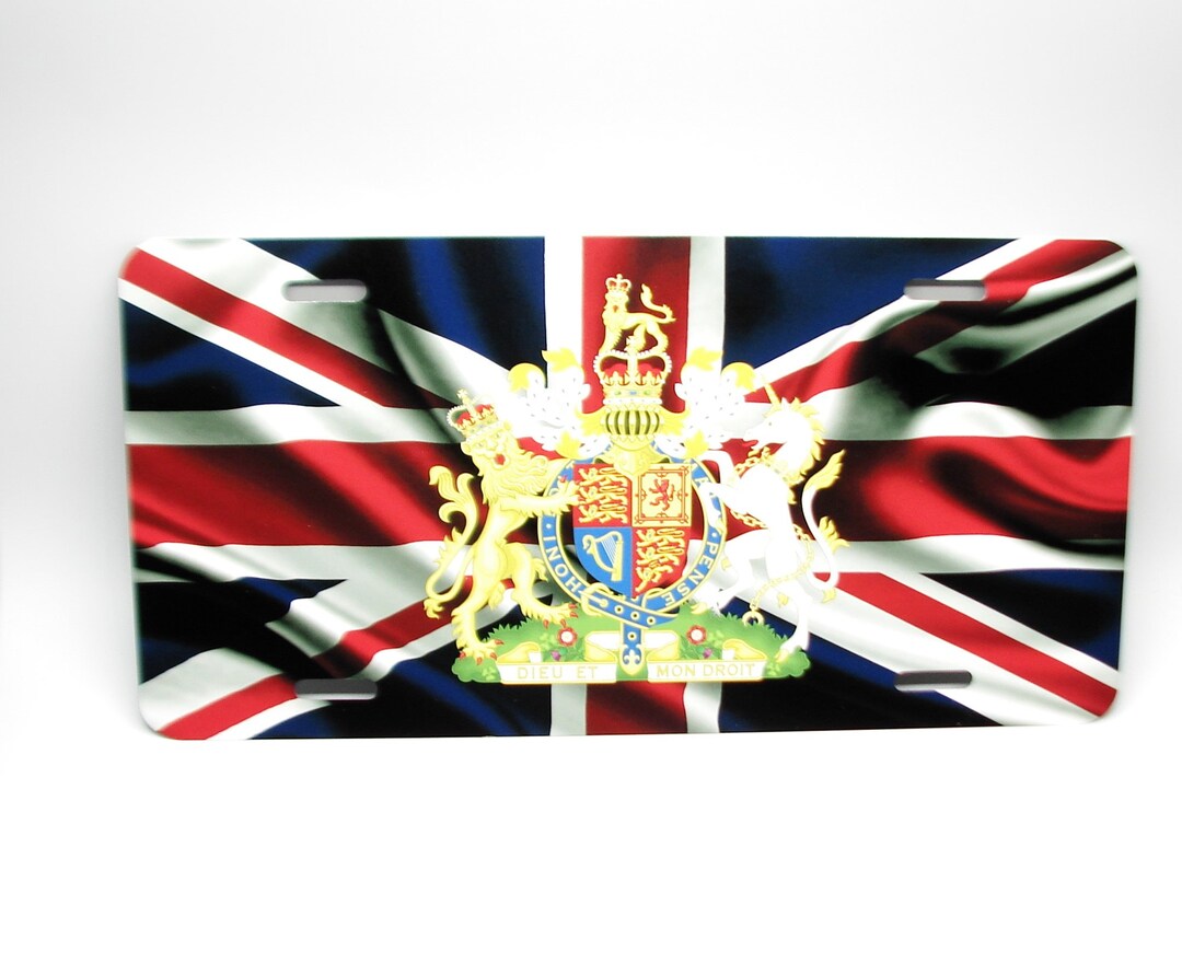 BRITAIN BRITISH Waving Flag Metal Car Novelty License Plate Auto Tag ...