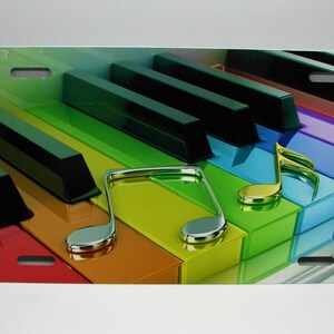 PIANO Keys MUSIC NOTES Metal Car License Plate Auto Tag. Musician ...
