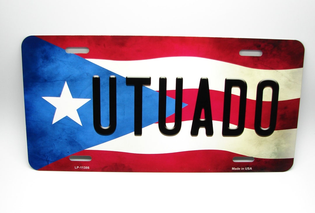 UTUADO PUERTO RICO Flag Metal Car Novelty License Plate Auto Tag ...