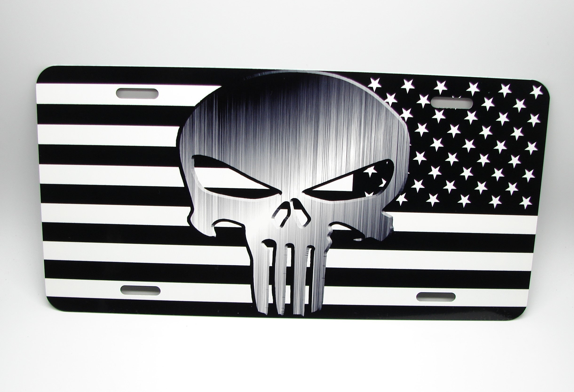 Skull AMERICAN Tactical Flag Metal Car License Plate Auto Tag. - Etsy
