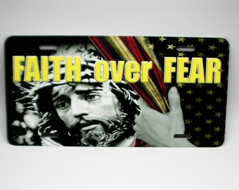 Faith Over Fear God Jesus American Flag - Etsy
