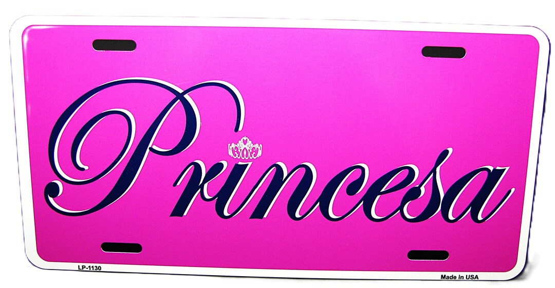 Princess Princesa DIVA Queen Metal Car Novelty License Plate Auto Tag ...