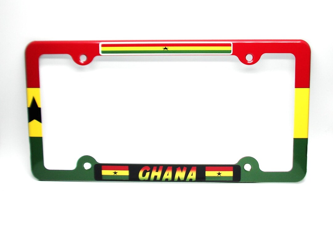 GHANA GHANAIAN FLAG Aluminum Metal Car Novelty License Plate Frame - Etsy