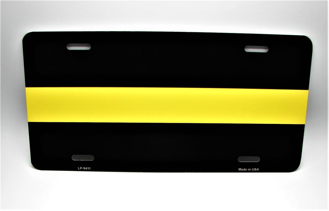 Thin YELLOW or Gold Line Dispatchers Call Takers Metal Car Novelty ...