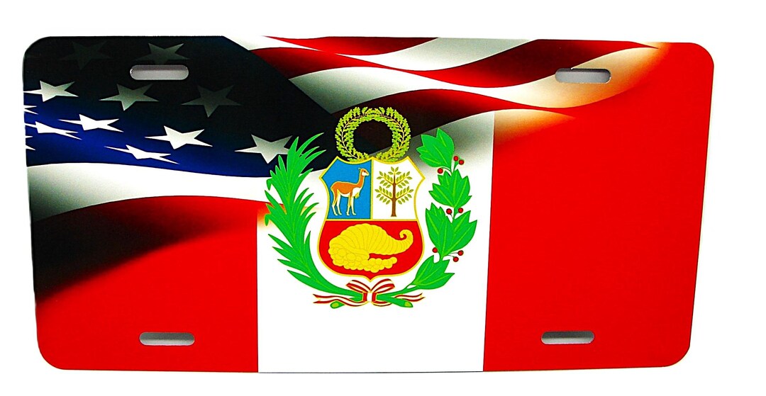 PERU FLAG AMERICAN Flag Metal Car Novelty License Plate Auto Tag ...