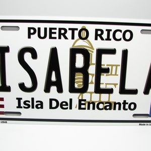 ISABELA PUERTO RICO Isla Del Encanto Metal Car Novelty License Plate ...